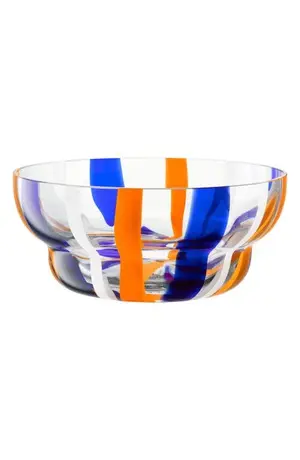 LSA Folk Glass Bowl - Blue/orange