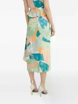 NEVER FULLY DRESSED Abstract-print Asymmetric Skirt