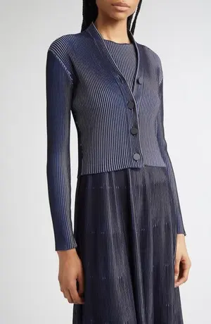 Emporio Armani Stripe Rib Cardigan