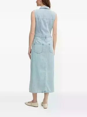 Dkny Button-front Sleeveless Denim Shirtdress