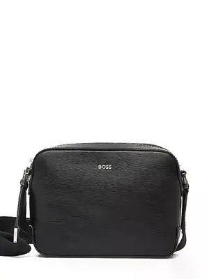 BOSS Leather Shoulder Bag - Black