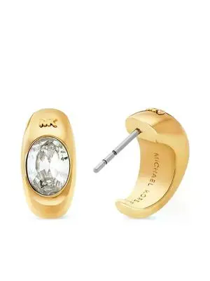 Michael Kors Zirconia-embellished Huggie-hoop Earrings - Gold