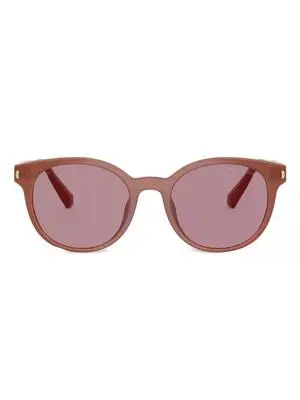 Michael Kors Logo-plaque Round Sunglasses - Red