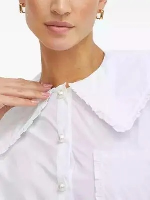 CUSTOMMADE Pearl-button Ruffled Blouse