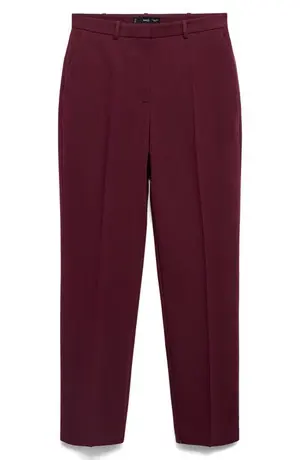 Mango Straight Suit Pants - Wine