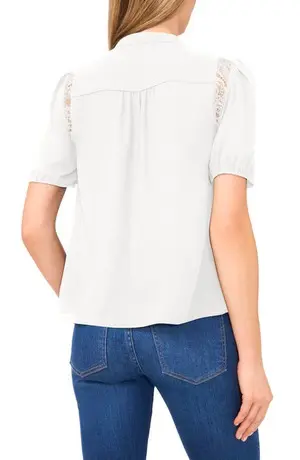 CECE DUPRAZ Lace Inset Top - New Ivory