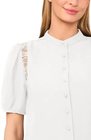 CECE DUPRAZ Lace Inset Top - New Ivory