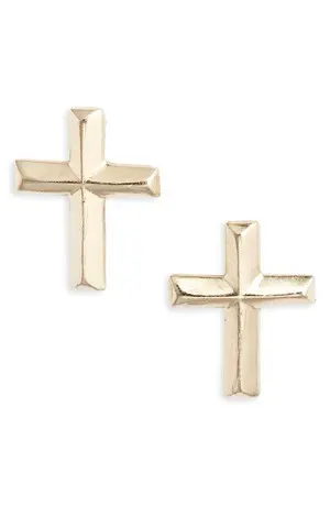 SET & STONES Micah Cross Stud Earrings - Gold