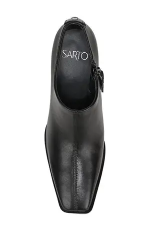 Franco Sarto Leather Ankle Booties - Black/black