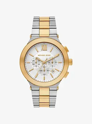 Michael Kors Oversized Two-tone Bracelet Watch - Silver