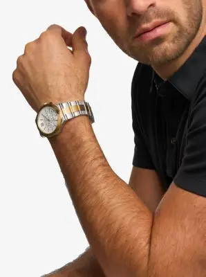 Michael Kors Oversized Two-tone Bracelet Watch - Silver