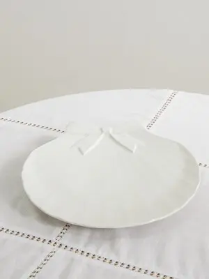 GOHAR WORLD Sadaf Large Porcelain Serving Plate - Neutrals