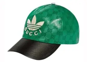 Gucci X Adidas Gg Allover Logo Cap - Green/black