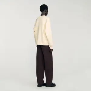 Sandro Classic Fit Sweatshirt With Flower Patch