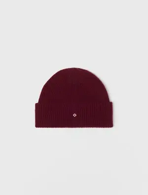 Maje Wool And Cashmere Beanie - Burgundy