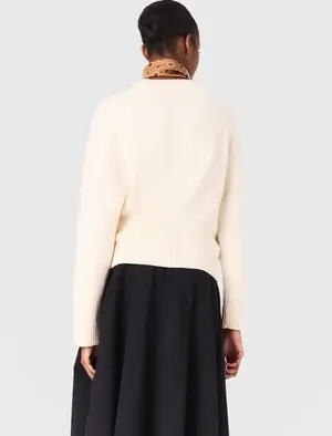 Maje Wool Jumper With Embroidery - Ecru