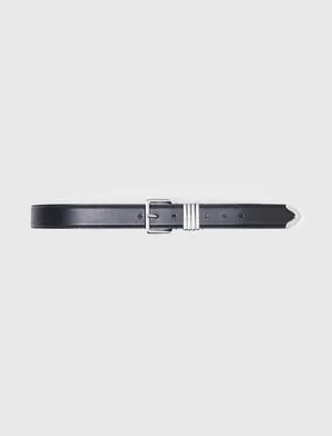Maje Smooth Leather Belt - Black