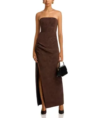 Line & Dot Alfie Faux Suede Maxi Dress