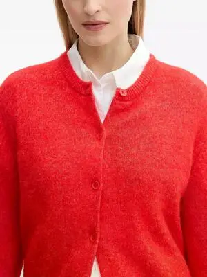 SAMSOE SAMSOE Nor Button-front Knitted Cardigan - Red
