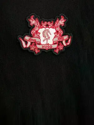 Hugo Crest-embroidered Half-zip Sweatshirt