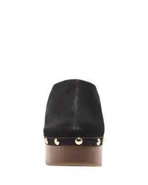 Free People Calli Studded Clogs - Black Leather