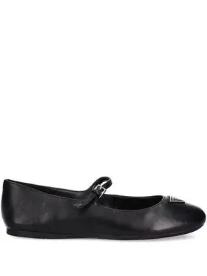 Guess Buckle-detail Leather Ballet Flats - Black