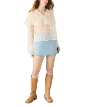 Steve Madden Ruffle Lace Top