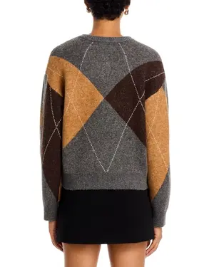 Steve Madden Vivia Argyle Cardigan Sweater