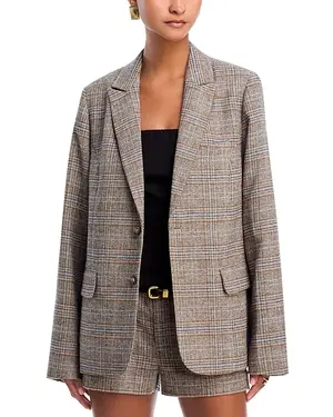GUIZIO Oversized Tartan Blazer
