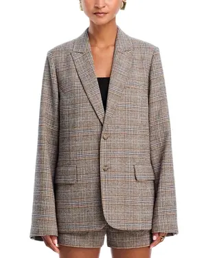 GUIZIO Oversized Tartan Blazer
