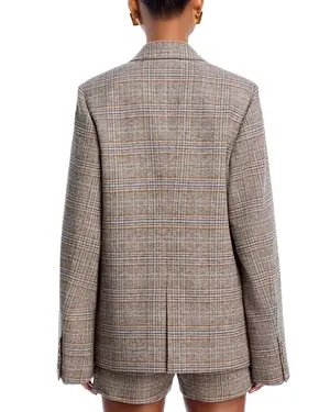 GUIZIO Oversized Tartan Blazer