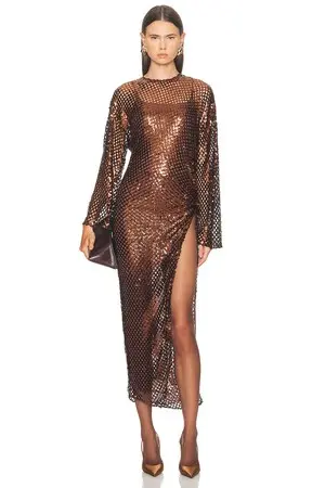 Draped Sequin Mesh Cocktail Dresses
