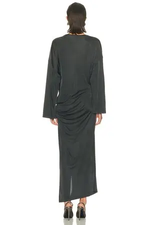 Attico Sequined Mesh Midi Dress - Dark Grey