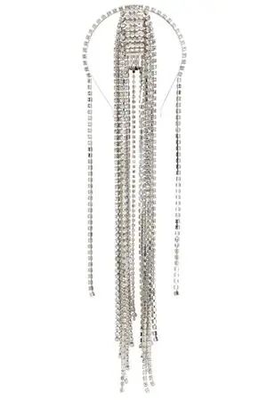 AREA Crystal Fringe Headband - Clear Crystal & Silver