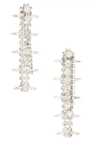 AREA Crystal Fringe Drop Earrings - Clear Crystal & Silver
