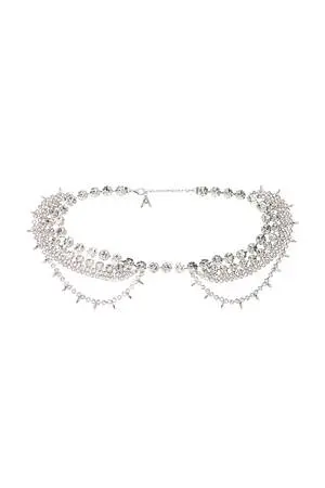 AREA Crystal Multi Layer Belt - Clear Crystal & Silver