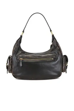 Miu Miu Velluto Righe Shoulder Bag - Caffe