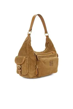 Miu Miu Velluto Righe Shoulder Bag - Cannella