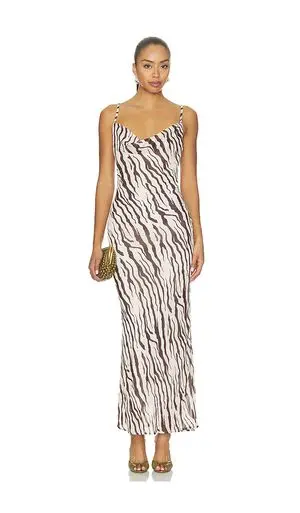 SNDYS. X Skin Maxi Dress In Brown