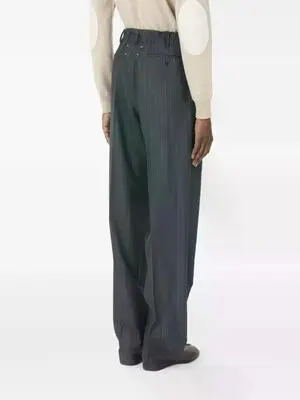 MAISON MARGIELA Pinstripe Pleated Trousers - Grey