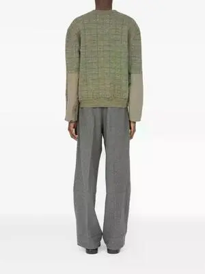 MAISON MARGIELA V-neck Grid-pattern Sweater
