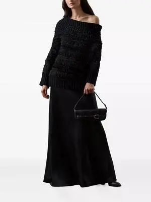 Ralph Lauren Embellished Off-shoulder Sweater