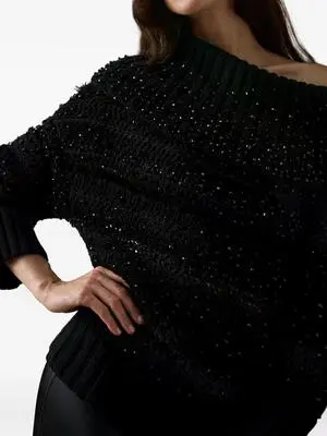 Ralph Lauren Embellished Off-shoulder Sweater