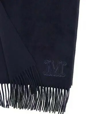Max Mara Monogram-embroidered Fringed Scarf