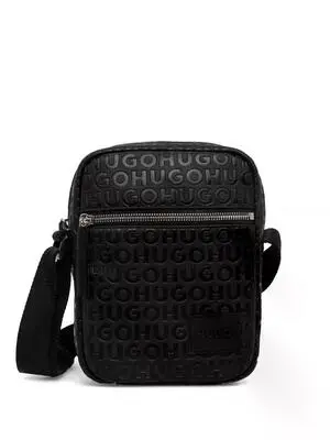 Hugo Debossed Logo Messenger Bag - Black