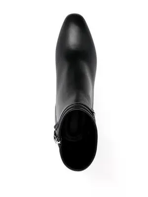FERRAGAMO Vara Chain Leather Ankle Boots