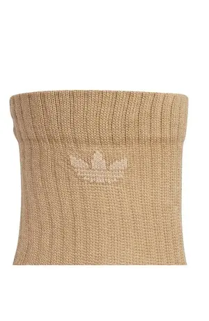 Adidas Trefoil Performance Crew Socks 3-pack - Brown/heather Grey/ash Blue