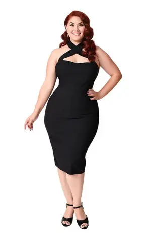 Unique Vintage Penelope Wiggle Dress - Black