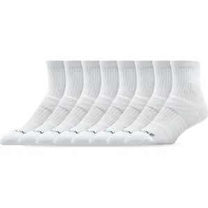 STRIDELINE 8-Pack Half Calf Socks White 1