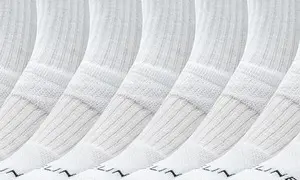 STRIDELINE 8-pack Half Calf Socks - White